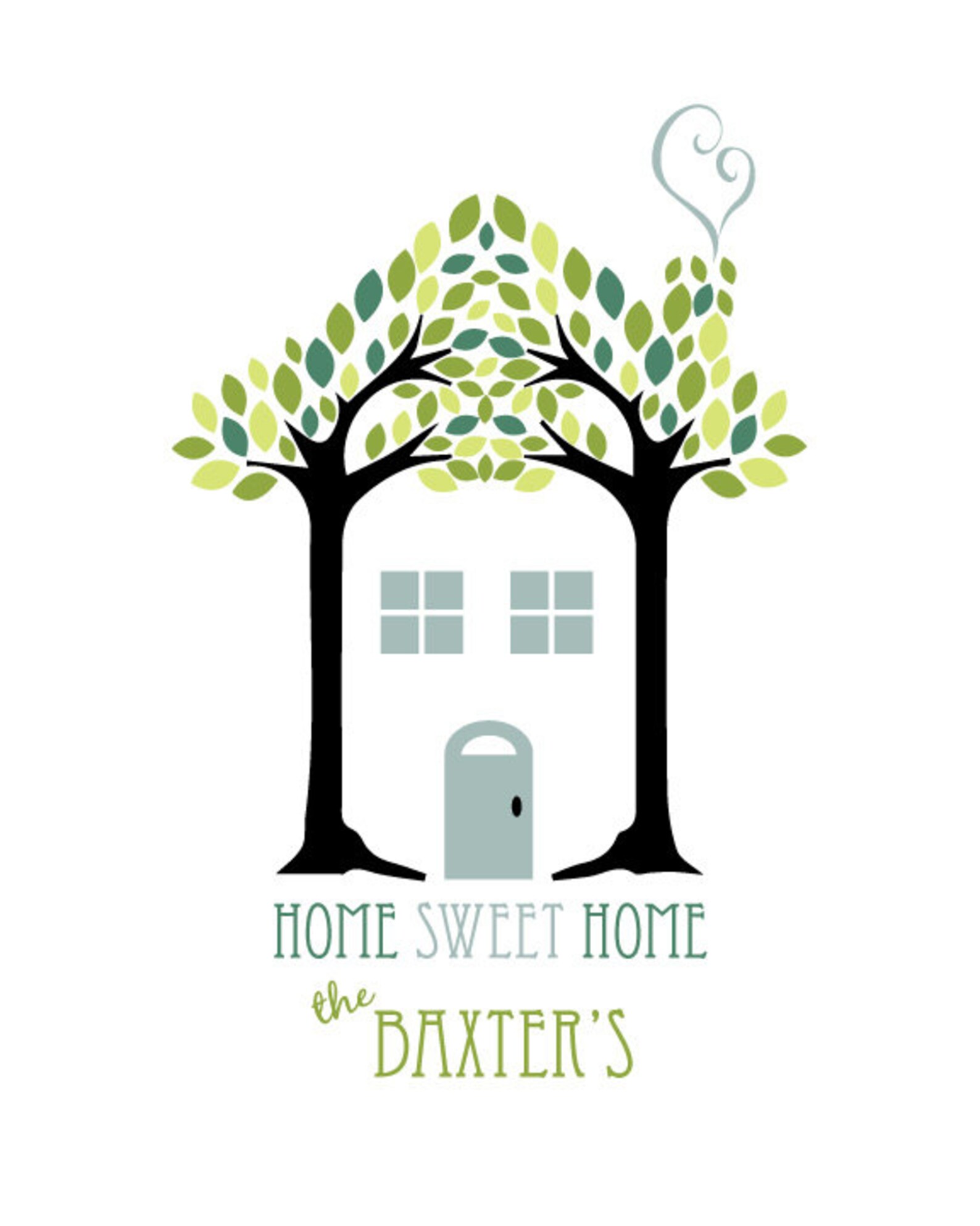 Home Sweet Home Custom Art Print /family Name Tree / Kitchen - Etsy