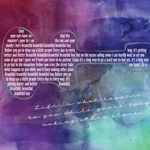 Beautiful Boy Lyrics by John Lennon/playroom Art/rainbow Watercolor ...