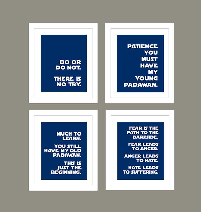 Mix 'n Match Any 4 Star Wars Silhouette Prints or Quotes - Etsy