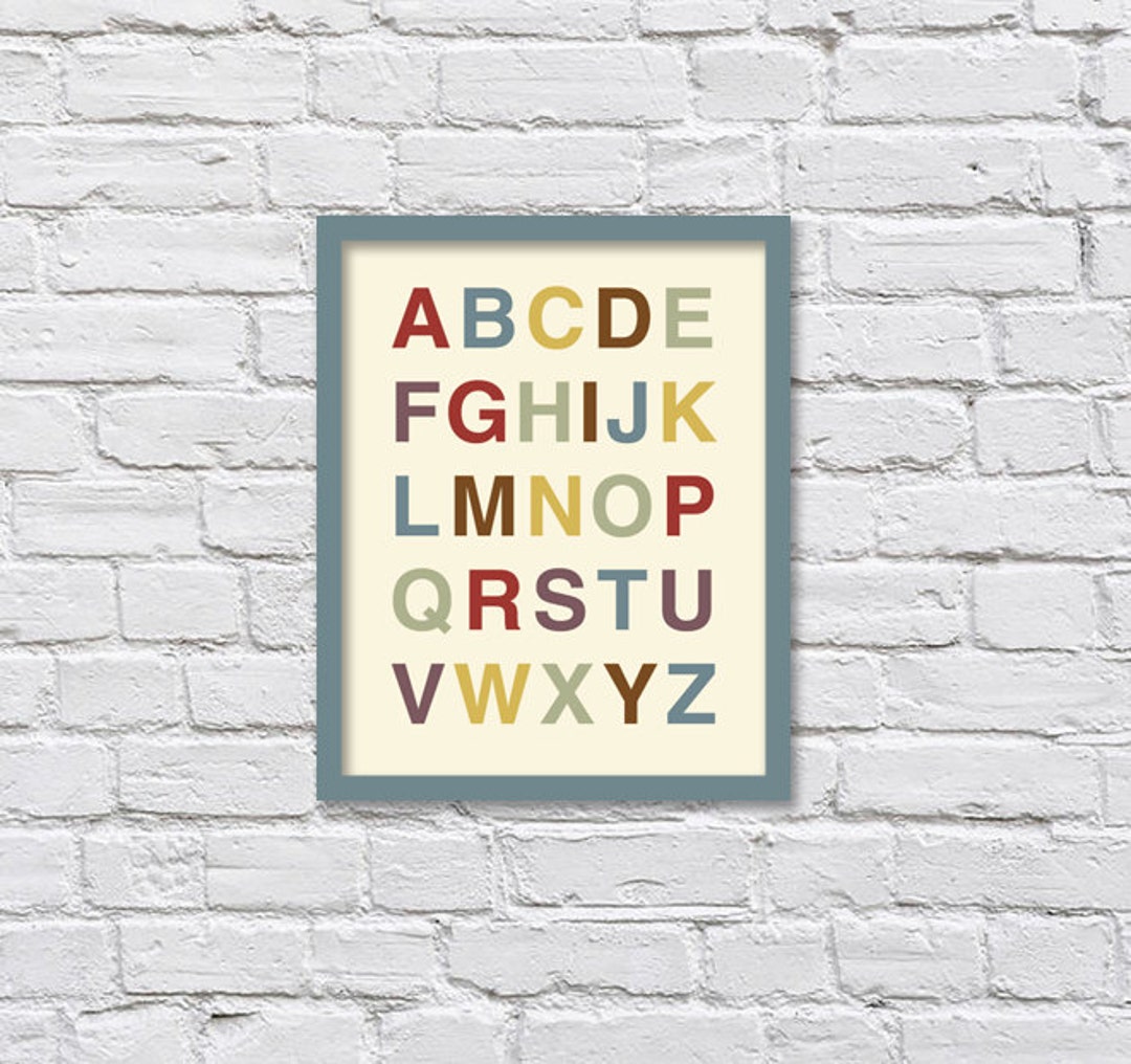 Retro Color Alphabet/ Vintage Color Alphabet/ Helvetica Font/retro Baby ...