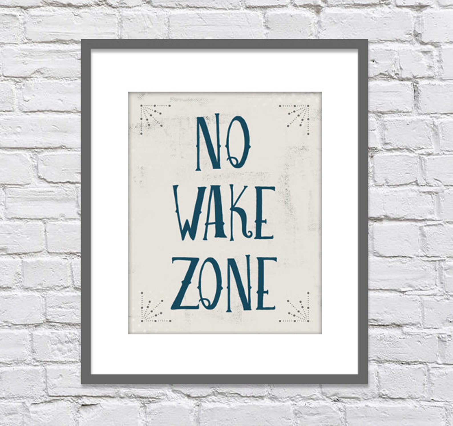 No Wake Zone - Nautical Vintage Print/ Nautical Nursery or Playroom ...