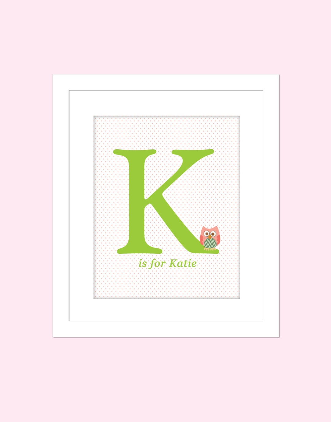 Polka Dot Letter Art Nursery/ Owl Nursery/polkadot Print/ Polka Dot ...