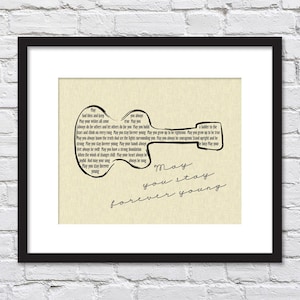 Bob Dylan Forever Young Lyrics/ Guitar/ Linen Background/ Forever Young ...