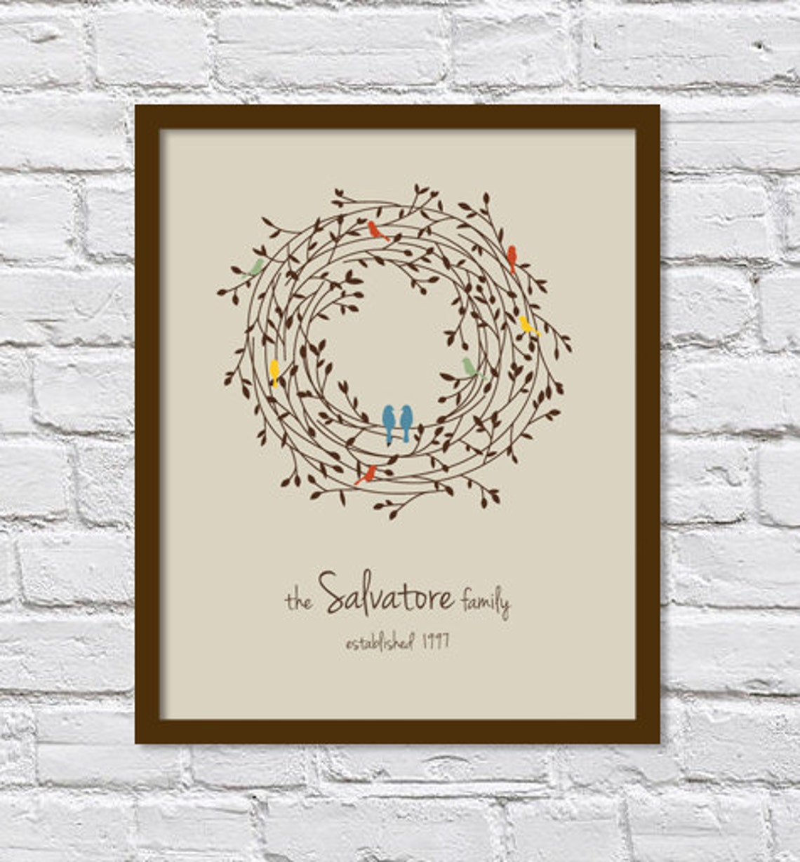 Personalized Family Wreath/mother's Day Gift/wedding Gift/first Paper ...