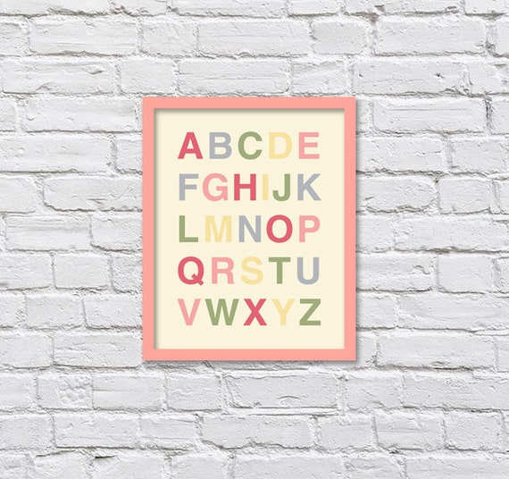 Light Retro Color Alphabet/ Vintage Color Alpha/ Helvetica | Etsy