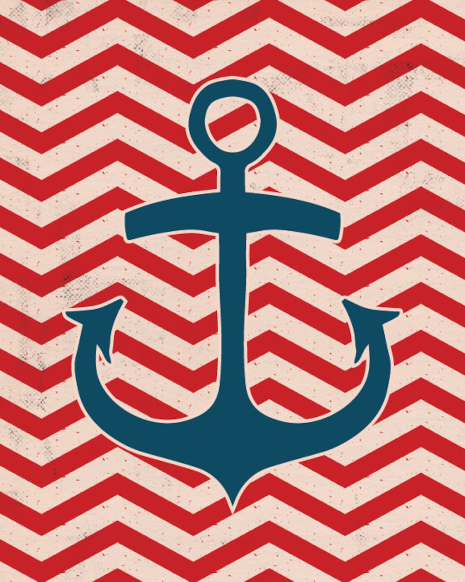 Set of 4 5x7 Nautical Chevron Vintage Prints/ Nautical - Etsy