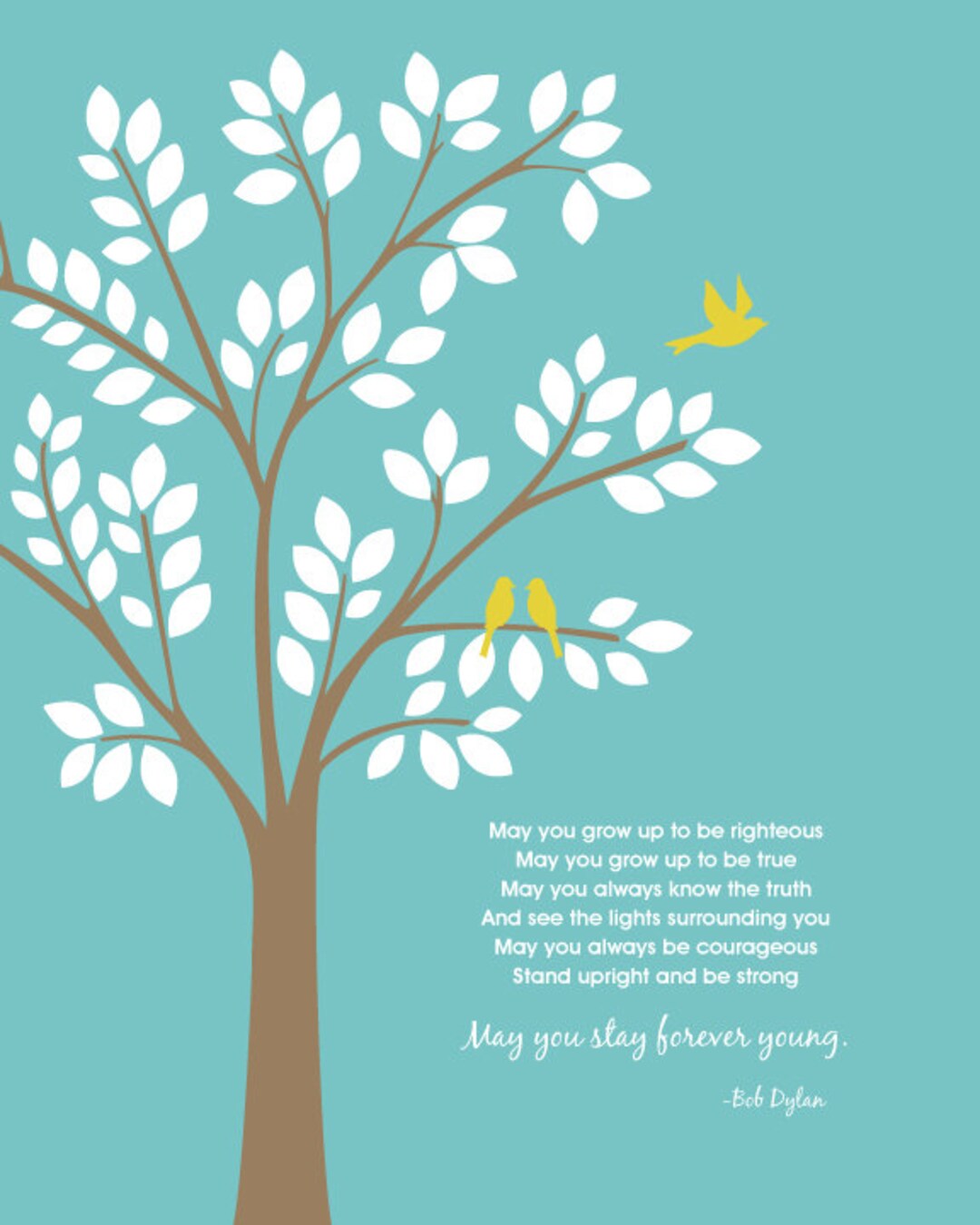 Bob Dylan Forever Young/ May You Grow up to Be Righteous/baby Gift ...