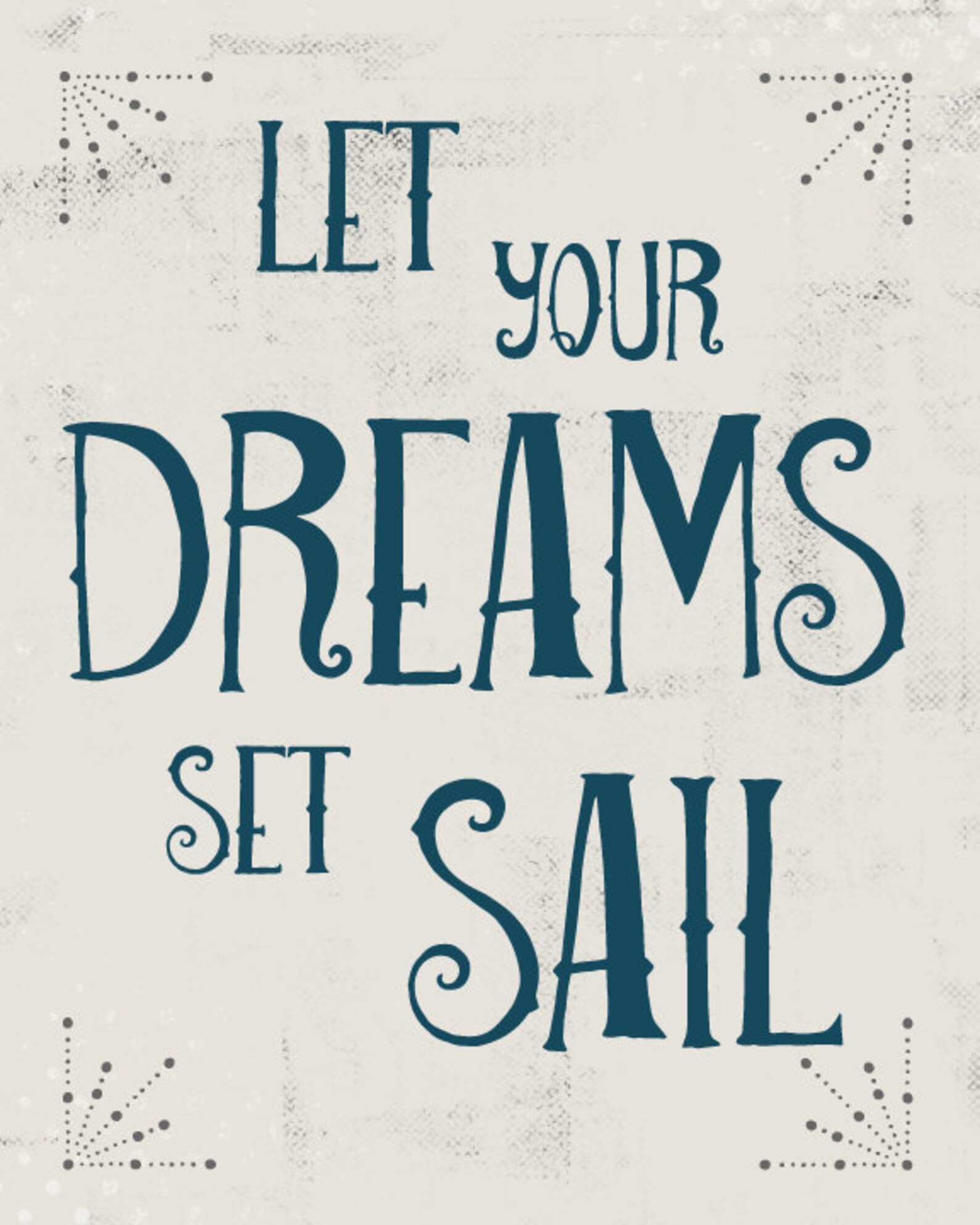 Let Your Dreams Set Sail / Chevron Nautical Set of 2 prints/ | Etsy