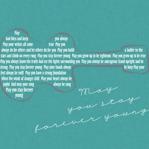 Bob Dylan Forever Young Lyrics/ Guitar/turquoise Linen Background ...