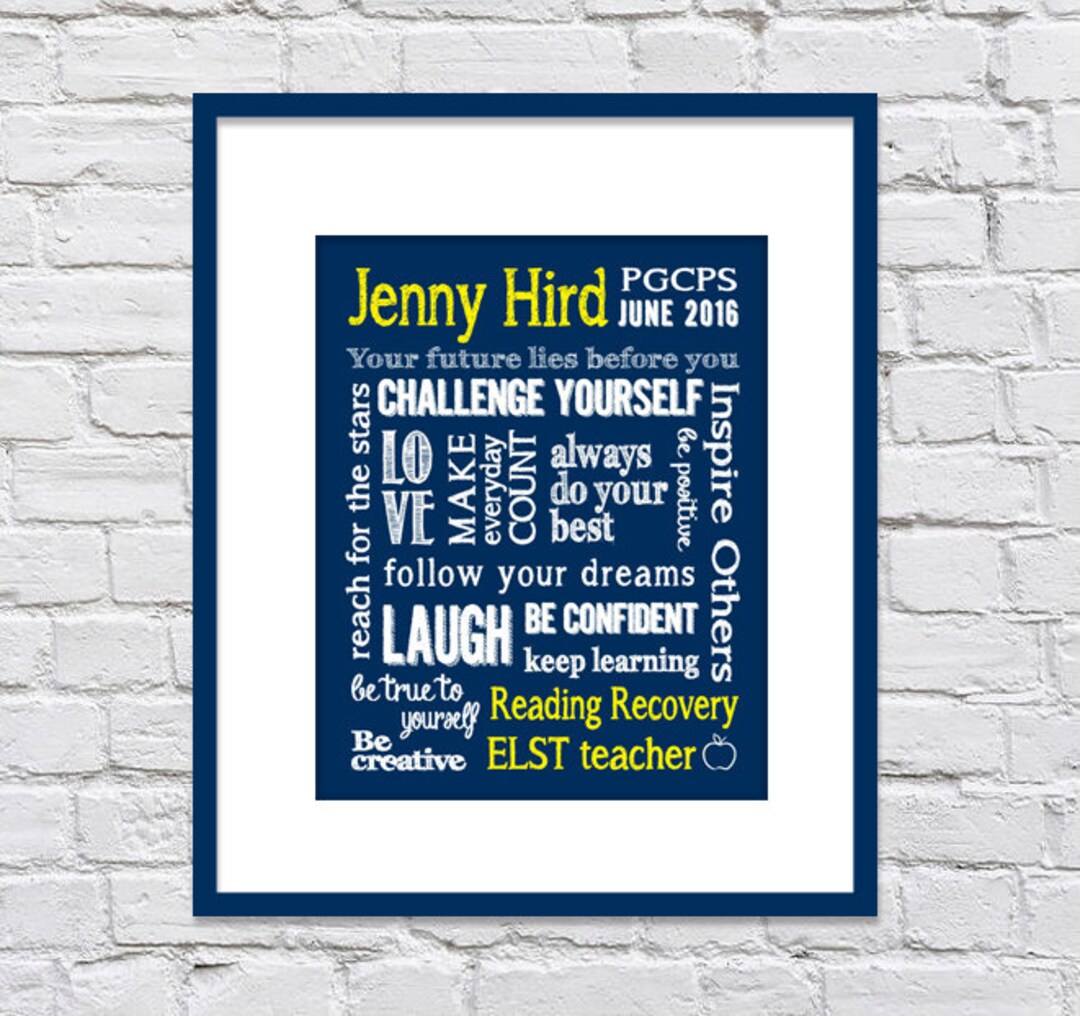 School Colors Personalized Teacher Gift/ Teacher Appreciation Gift ...