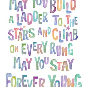 Bob Dylan May You Stay Forever Young/ Set of 3 Prints Watercolor ...