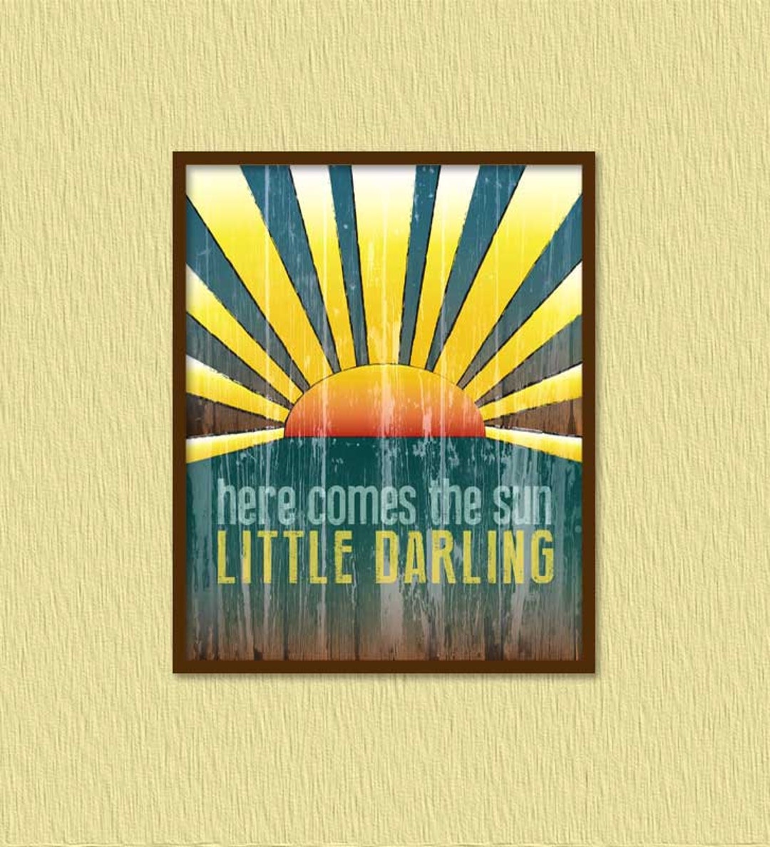 The Beatles, Here Comes the Sun/distressed Retro Kitchen Wall Art ...