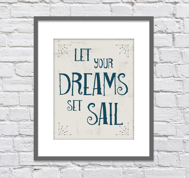 Let Your Dreams Set Sail Nautical Vintage Print/ Nautical - Etsy