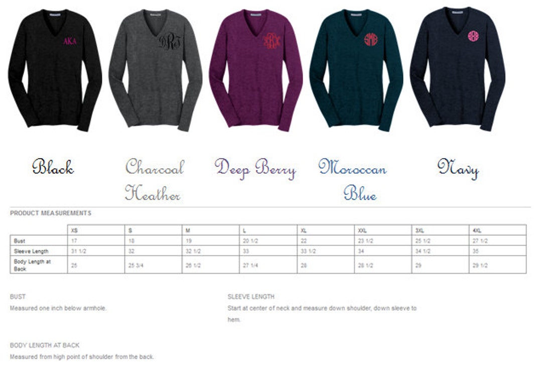 Monogrammed V-neck Sweater - Etsy