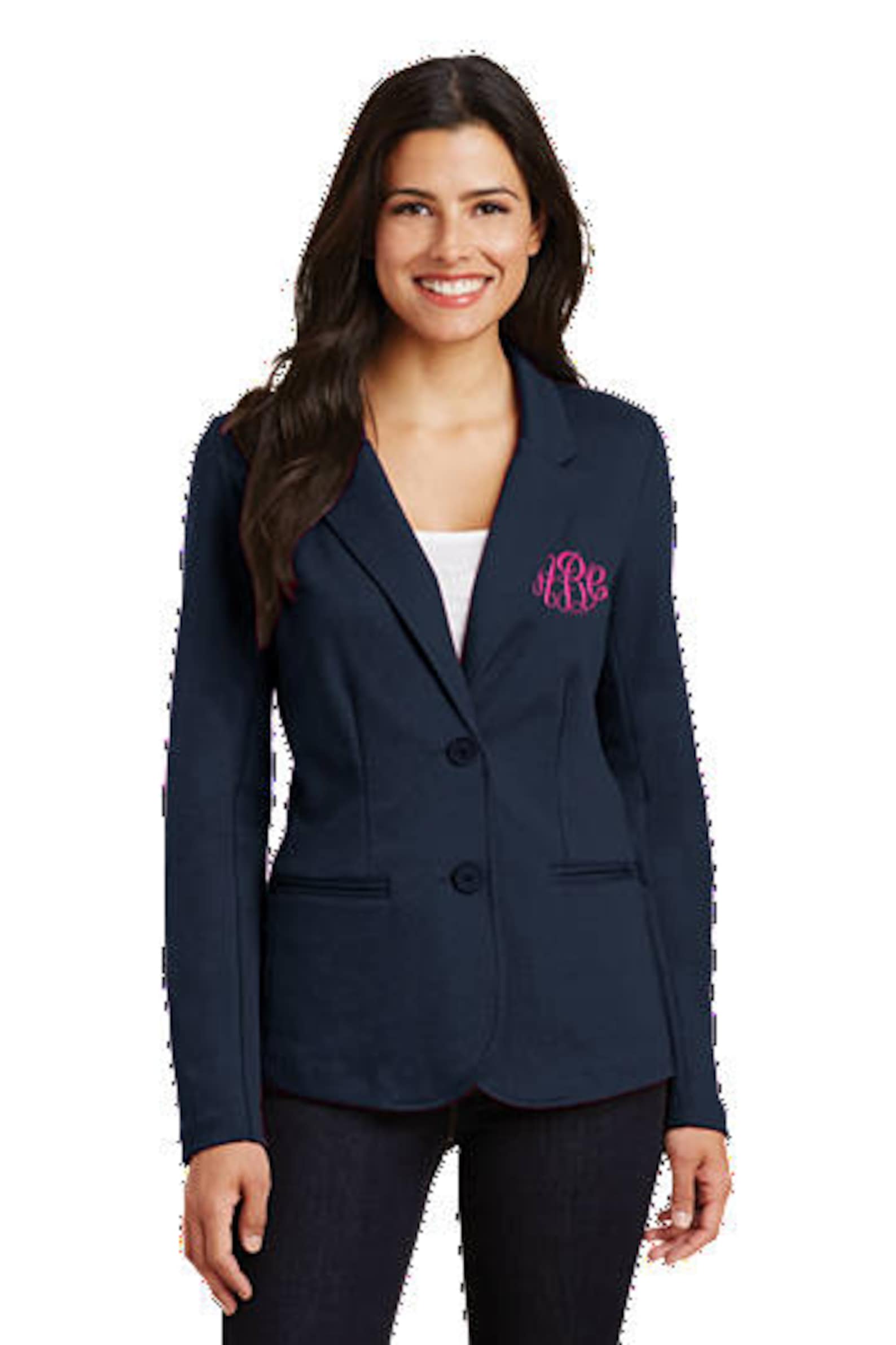 Monogrammed Preppy Blazer Women's Blazer Navy Blazer | Etsy
