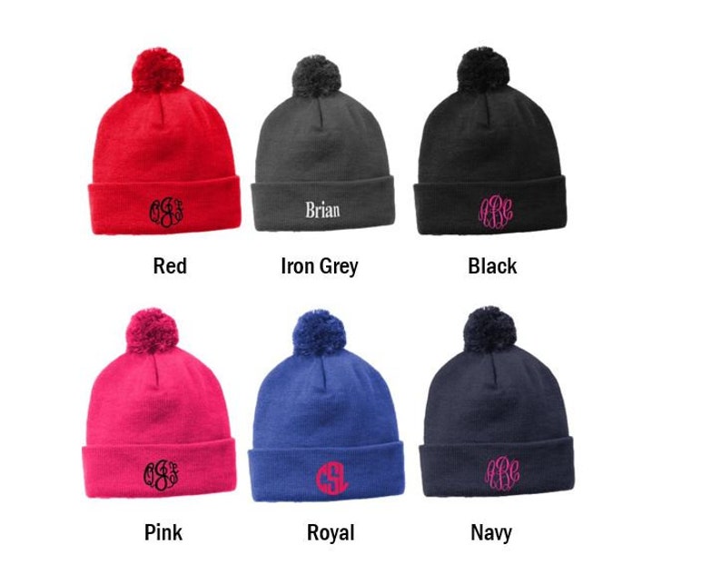 Solid Pom Pom Beanie - Etsy