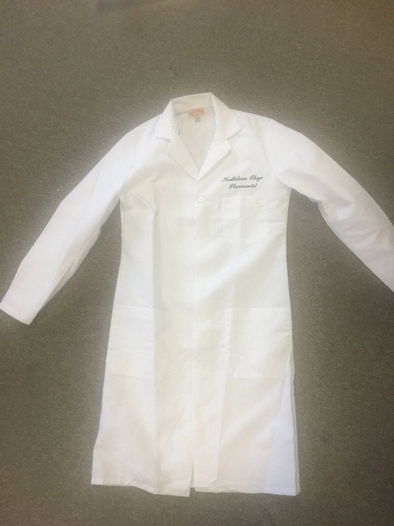 Unisex Embroidered White Lab Coat | Etsy