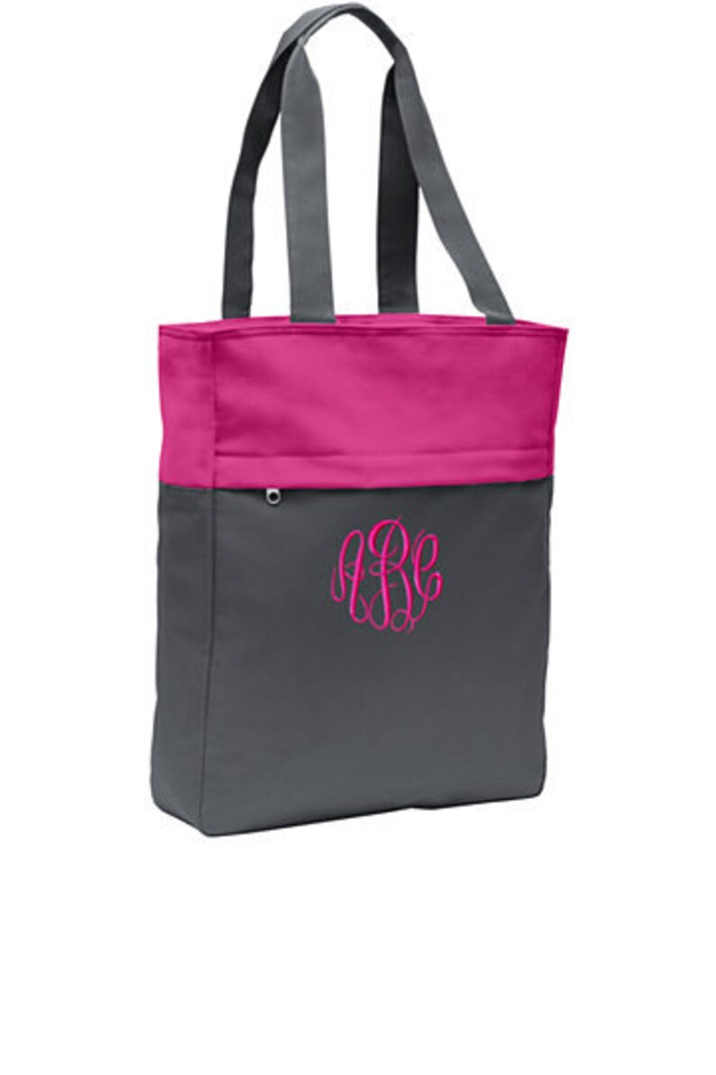 Monogrammed Colorblock Tote Bag - Etsy