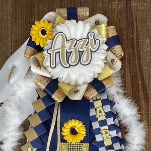 Homecoming Mum Black and White, Homecoming Mum Custom, Homecoming Mum ...