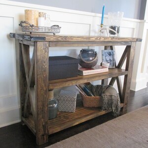 Rustic X Handmade Console / Media Table / Bookshelf 48 L - Etsy