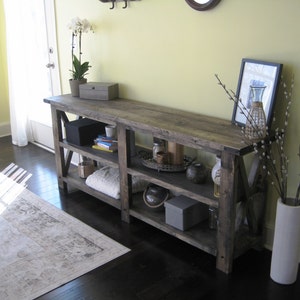 Large Rustic X Distressed Handmade Console / Media Table 74.5l - Etsy