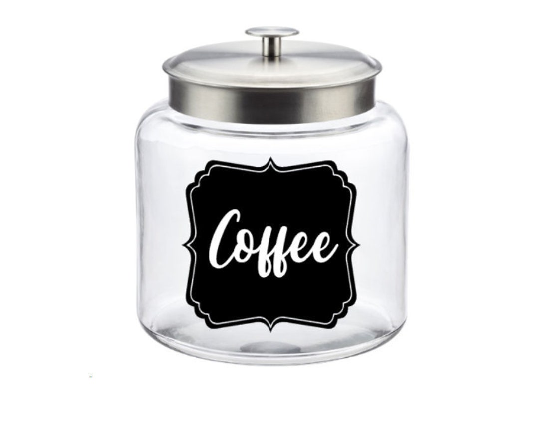 Coffee Label Coffee Decal Custom Kitchen Label Pantry - Etsy