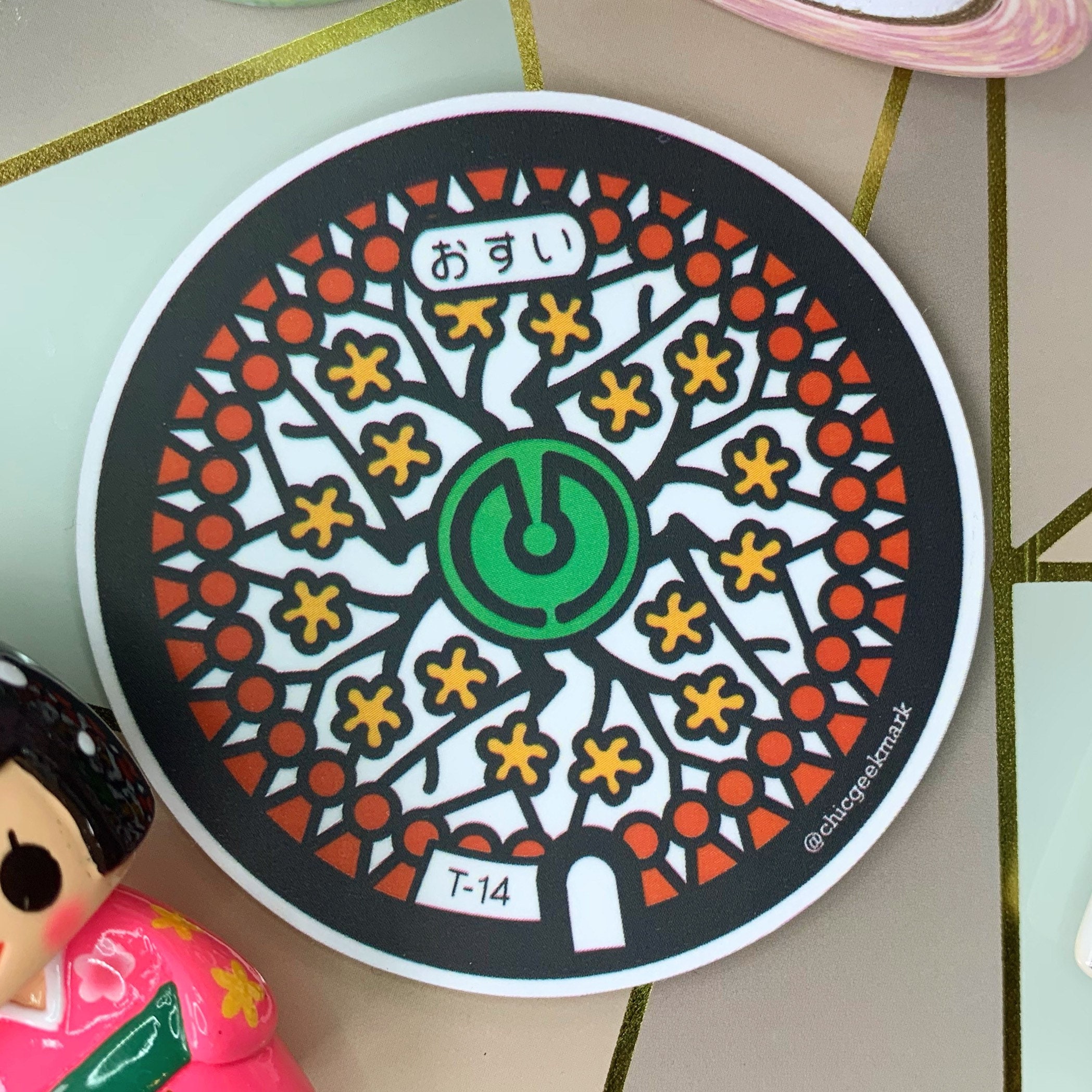 Japanese Drain Art Stickers Manhole Cover Stickers Wave 2 Stickers ...