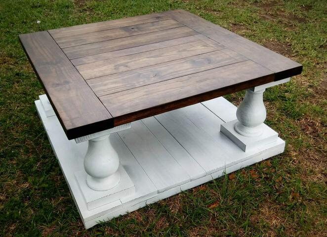Balustrade Coffee Table – Solid Wood, Farmhouse Style, Rustic Living ...