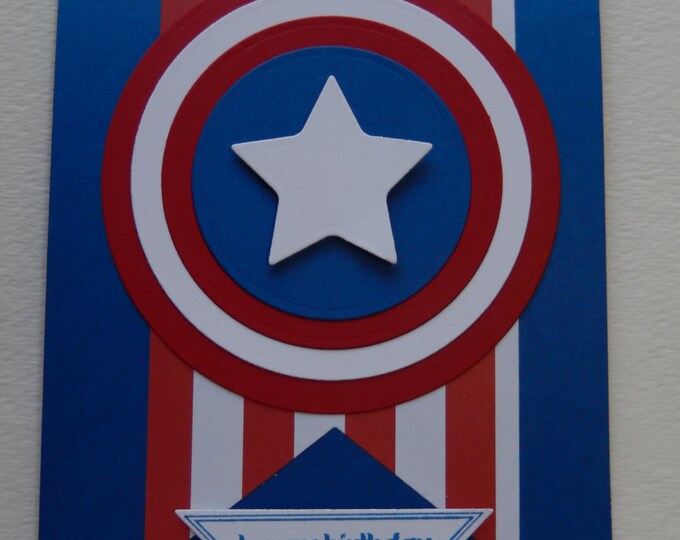 Captain America Birthday Card | Etsy