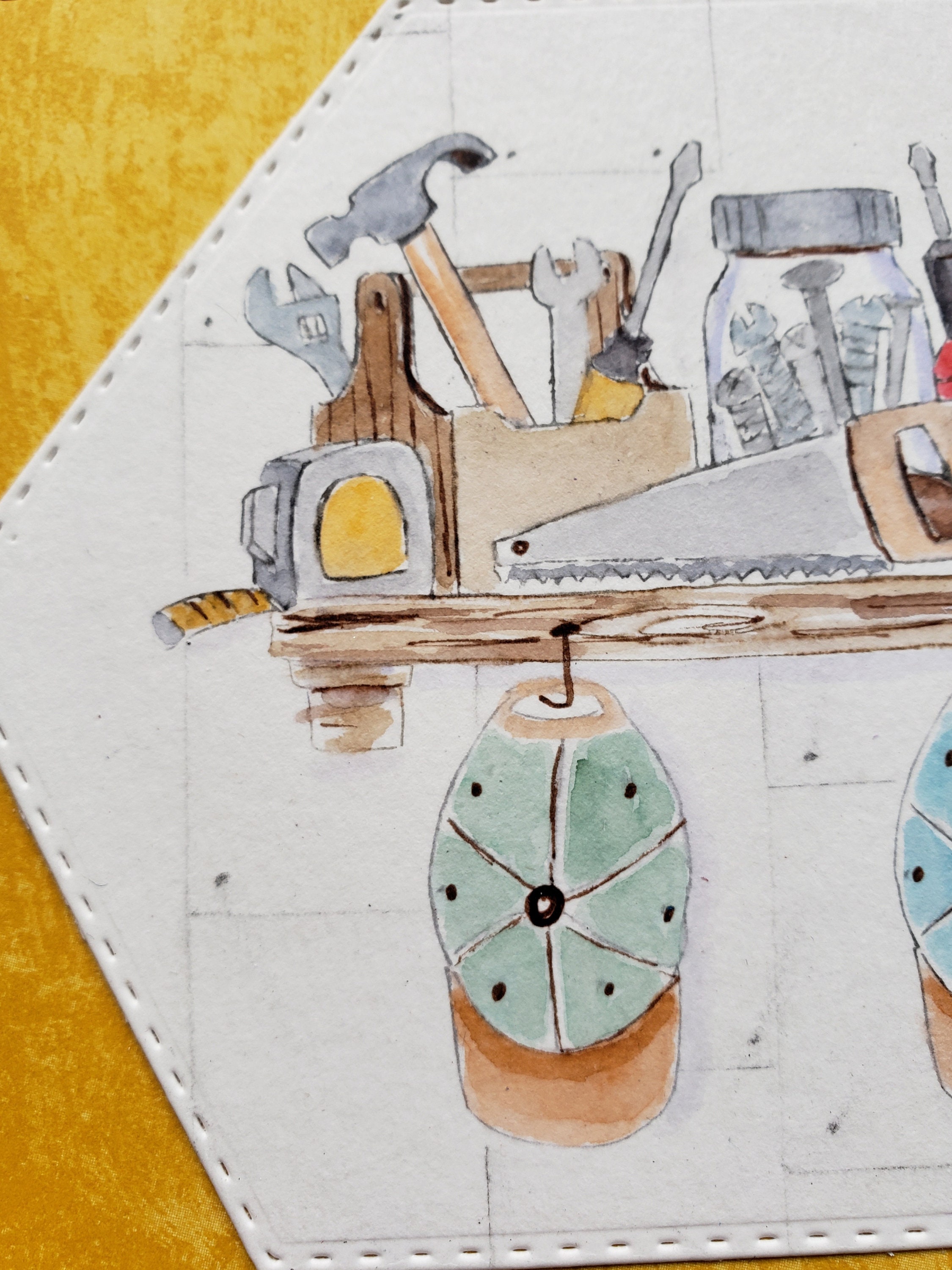 Watercolor Construction Themed Card - Etsy