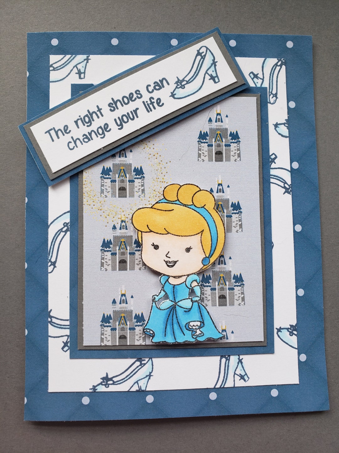 Cinderella and Glass Slipper Card - Etsy