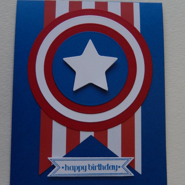 Captain America Birthday Card - Etsy