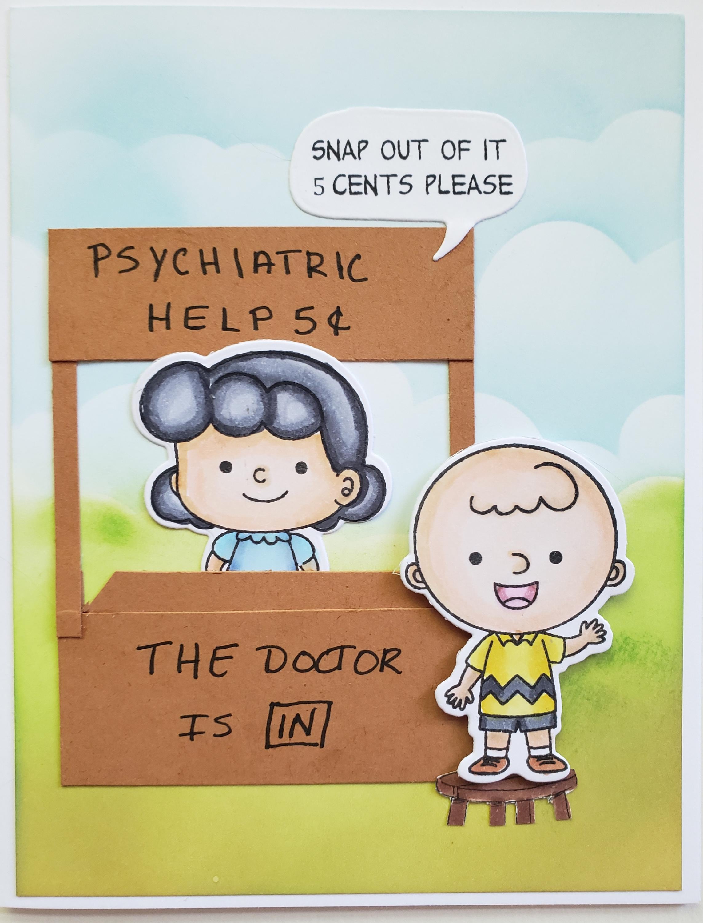 Peanuts Lucy and Charlie Brown Psychiatric Booth Card - Etsy