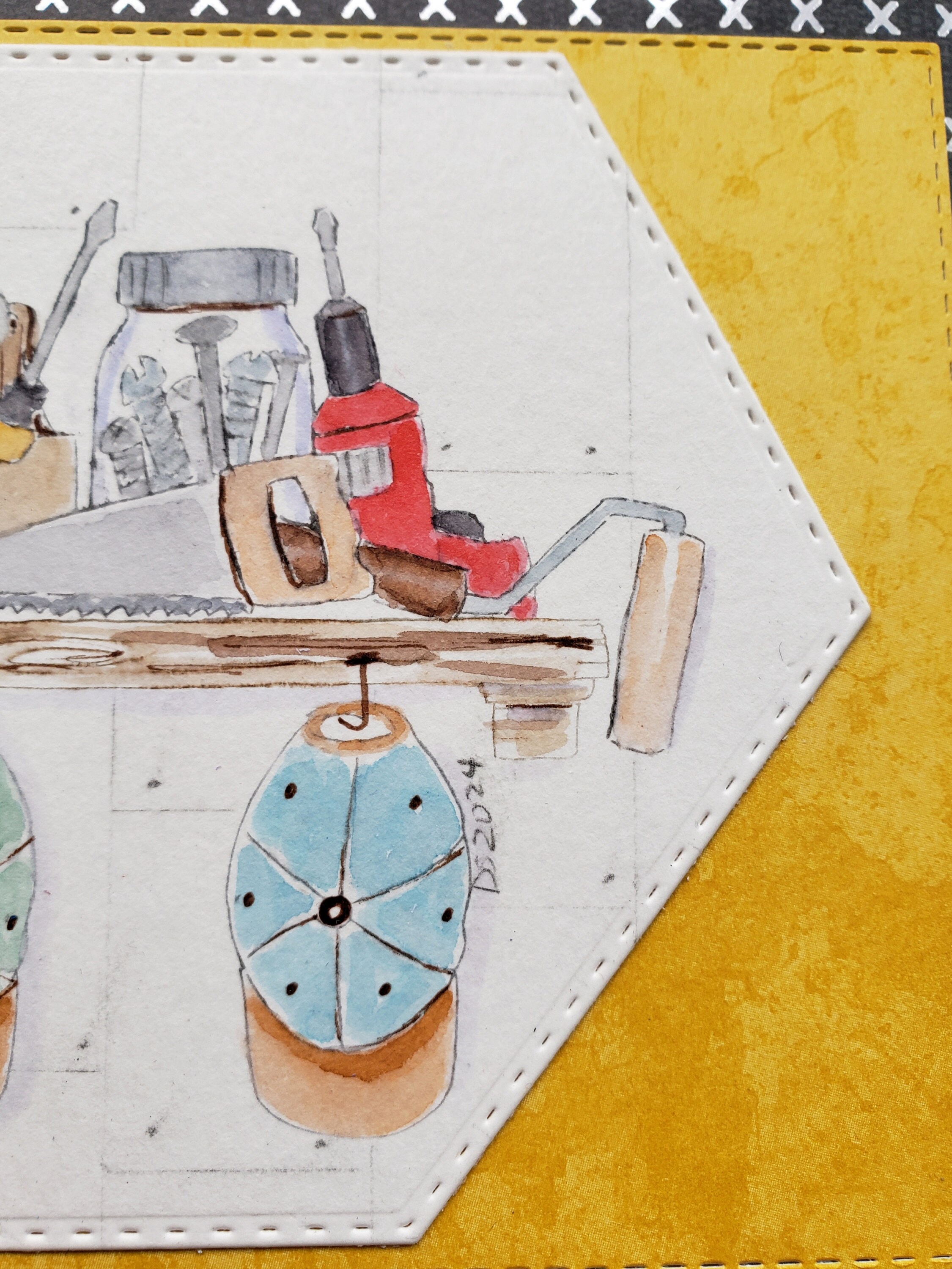 Watercolor Construction Themed Card - Etsy