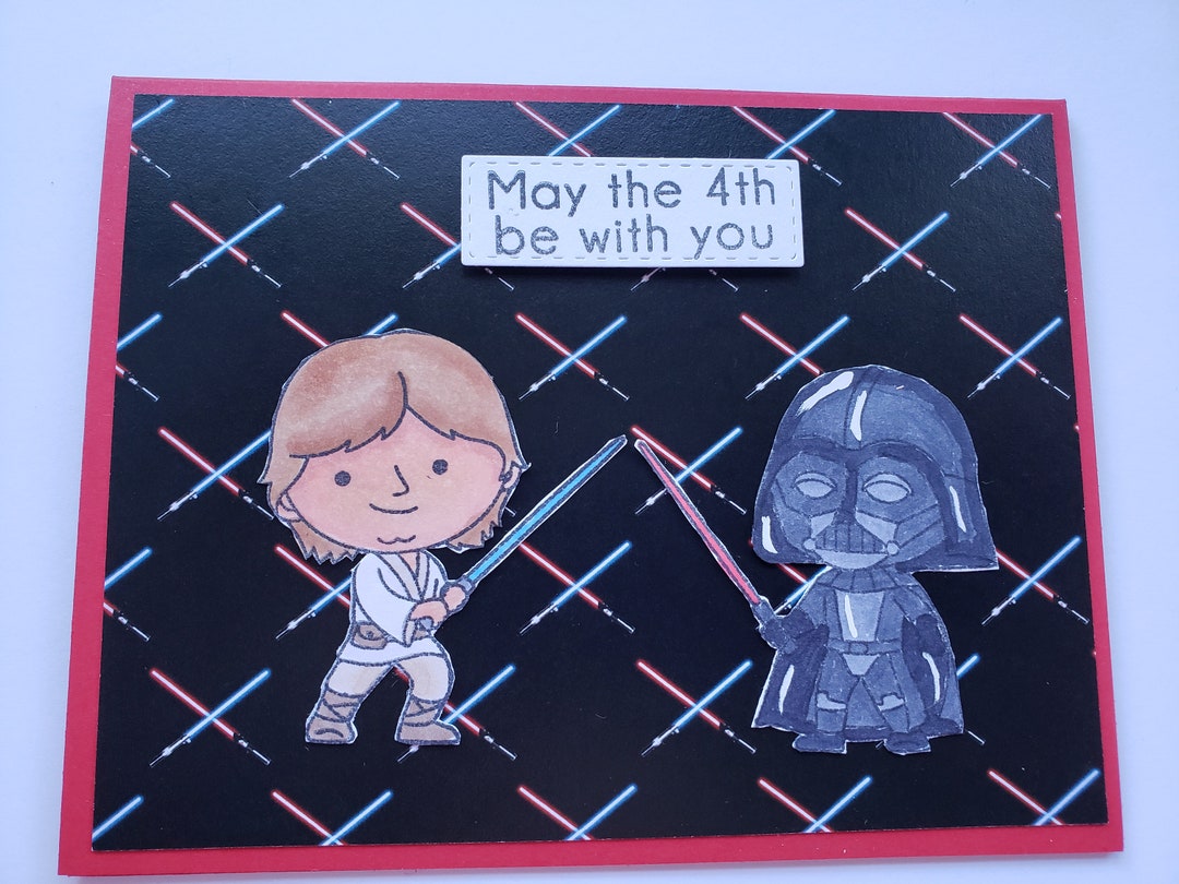 Luke Skywalker and Darth Vader May the 4th Be With You Card - Etsy