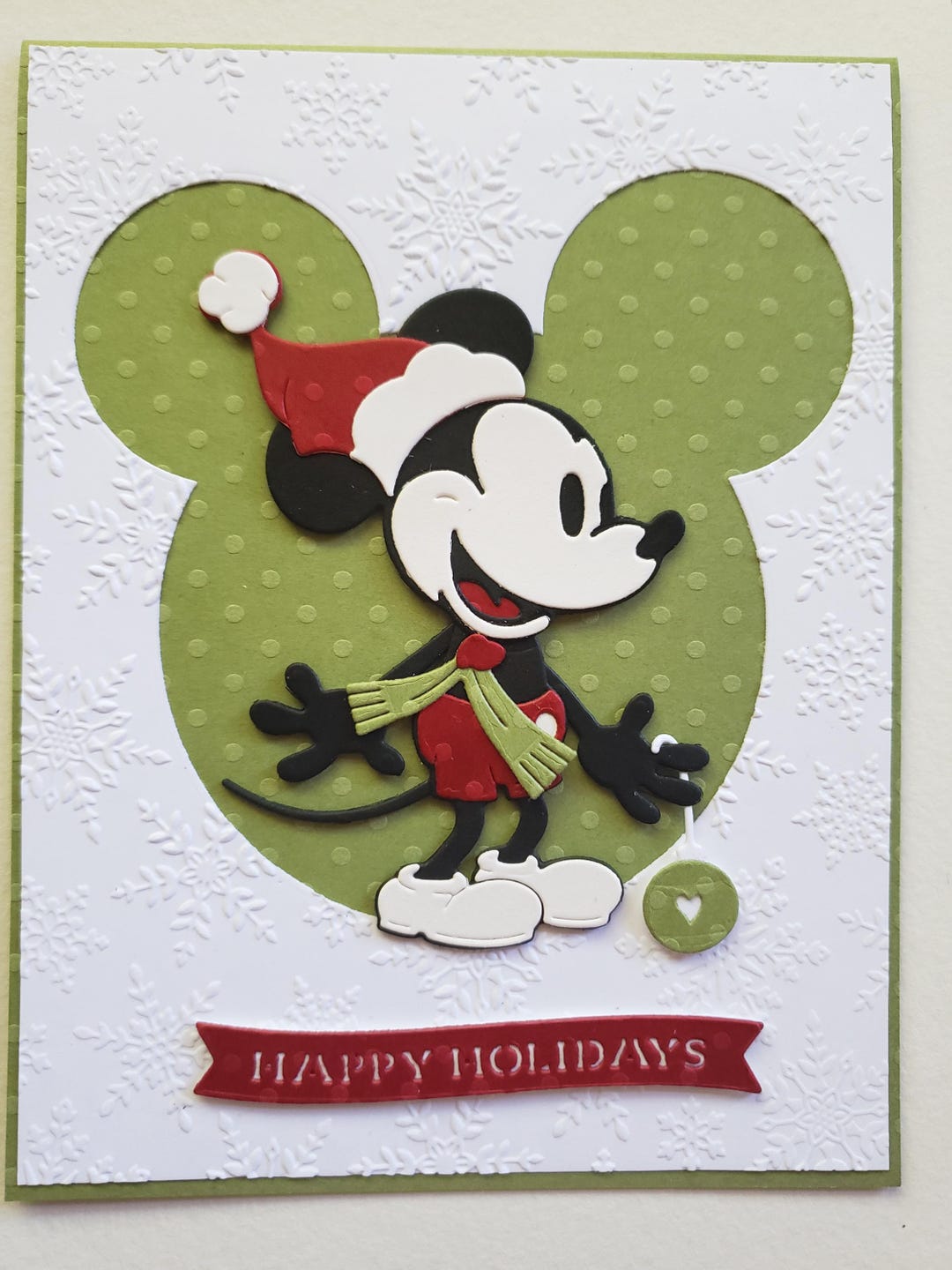 Mickey Mouse OR Minnie Mouse Christmas Card - Etsy