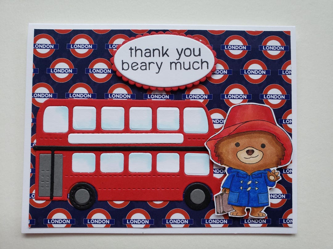 Paddington and London Double Decker Bus Card - Etsy