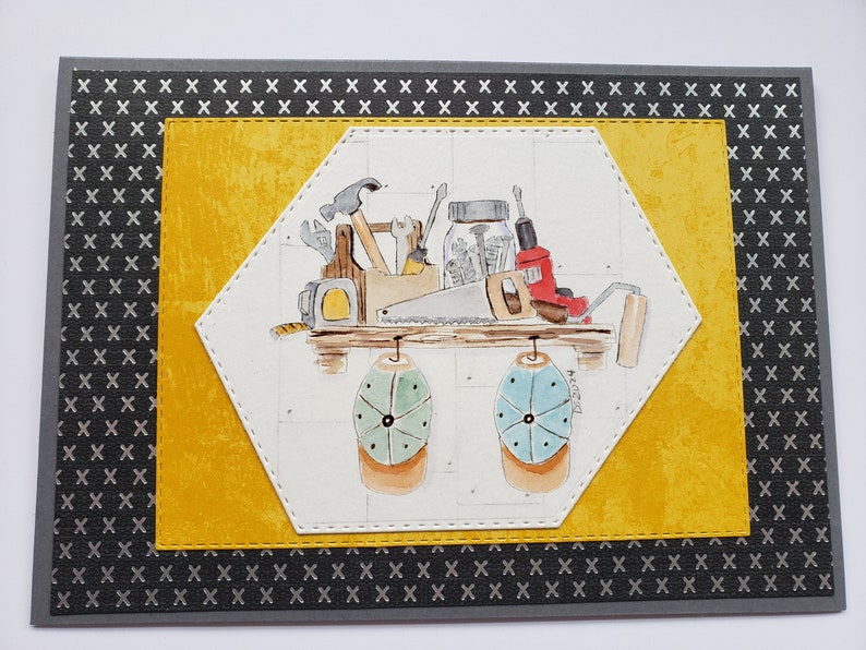 Watercolor Construction Themed Card - Etsy