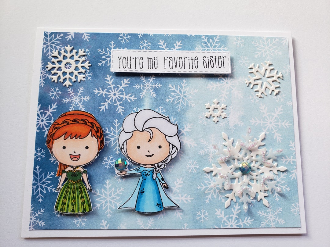 Anna and Elsa Card - Etsy