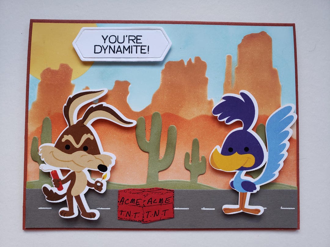Road Runner and Wyle Coyote You're Dynamite Card - Etsy