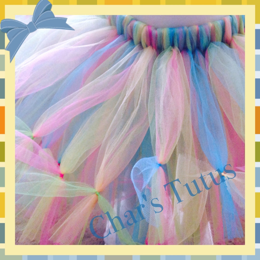 Handmade Tied Multi Color Tied Tutu, Infants Tutu, Birthday Tutu, Photo ...
