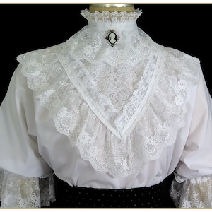 Victorian Ruffle Lace & Ribbon Blouse - Etsy
