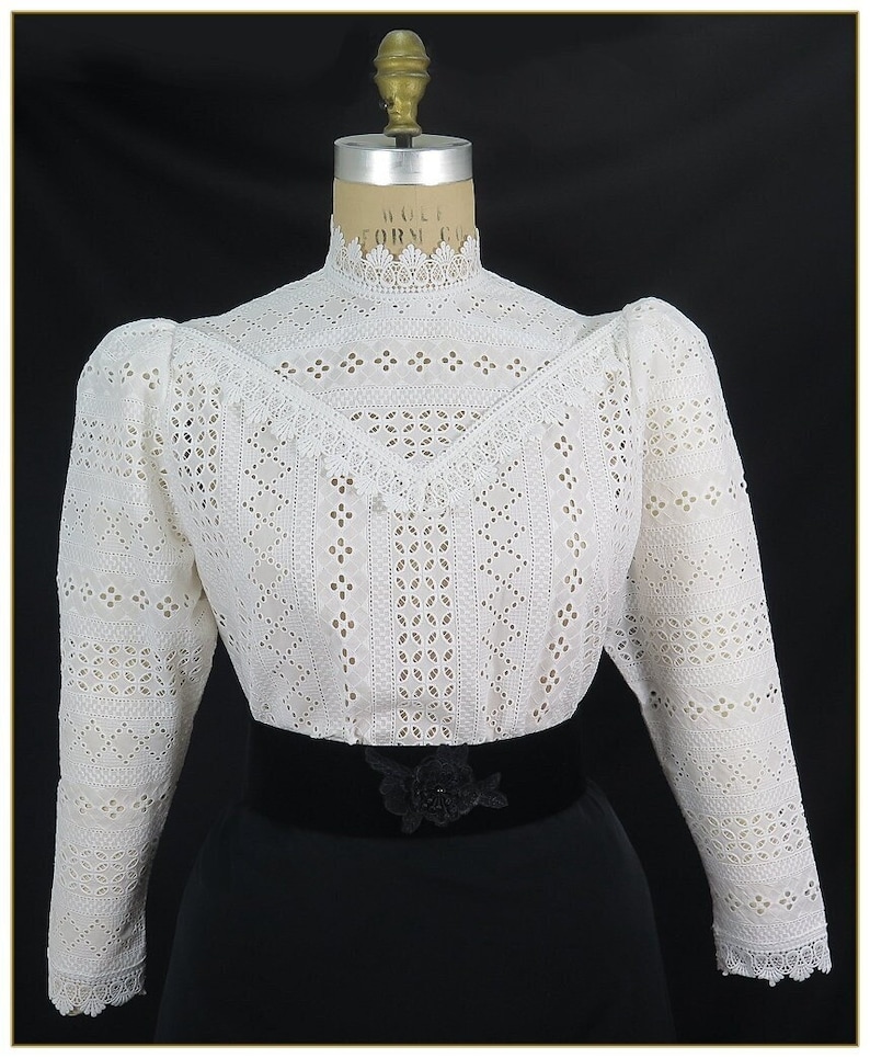 1900s Edwardian Style Blouses, Tops & Sweaters