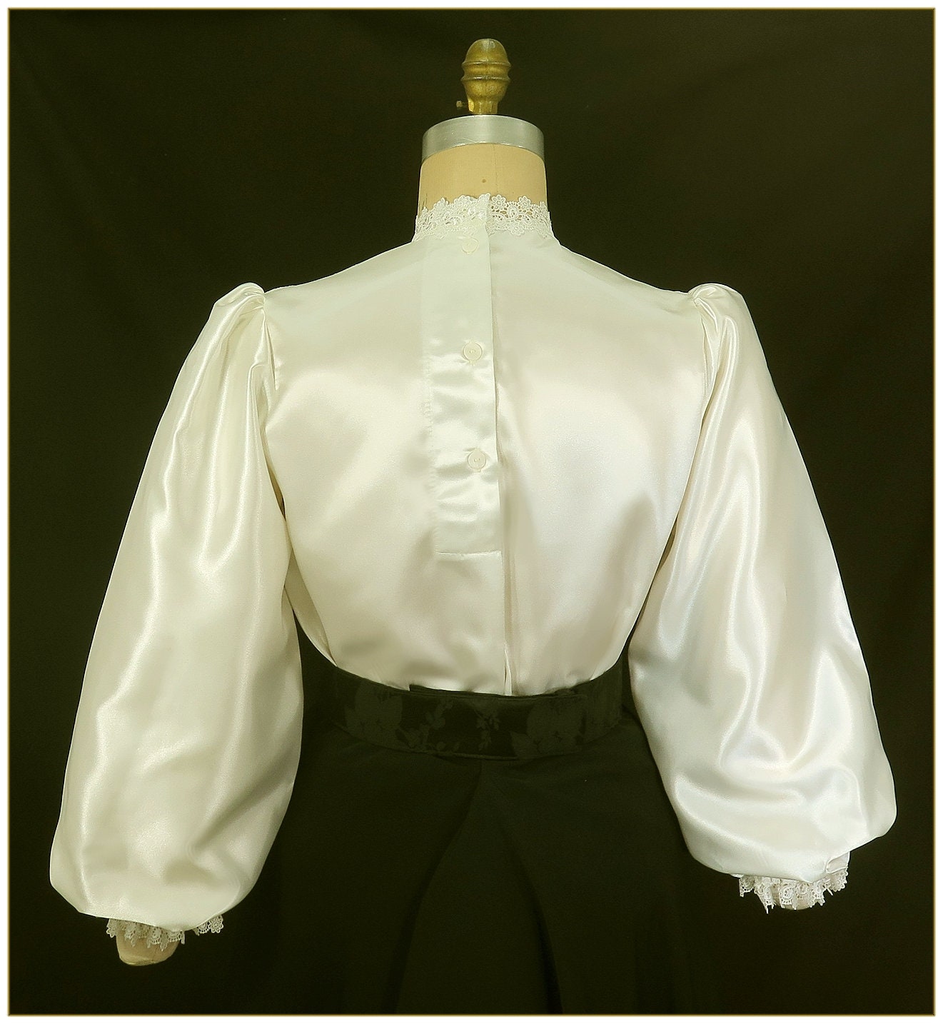 Victorian Antique White Satin & Lace Blouse - Etsy
