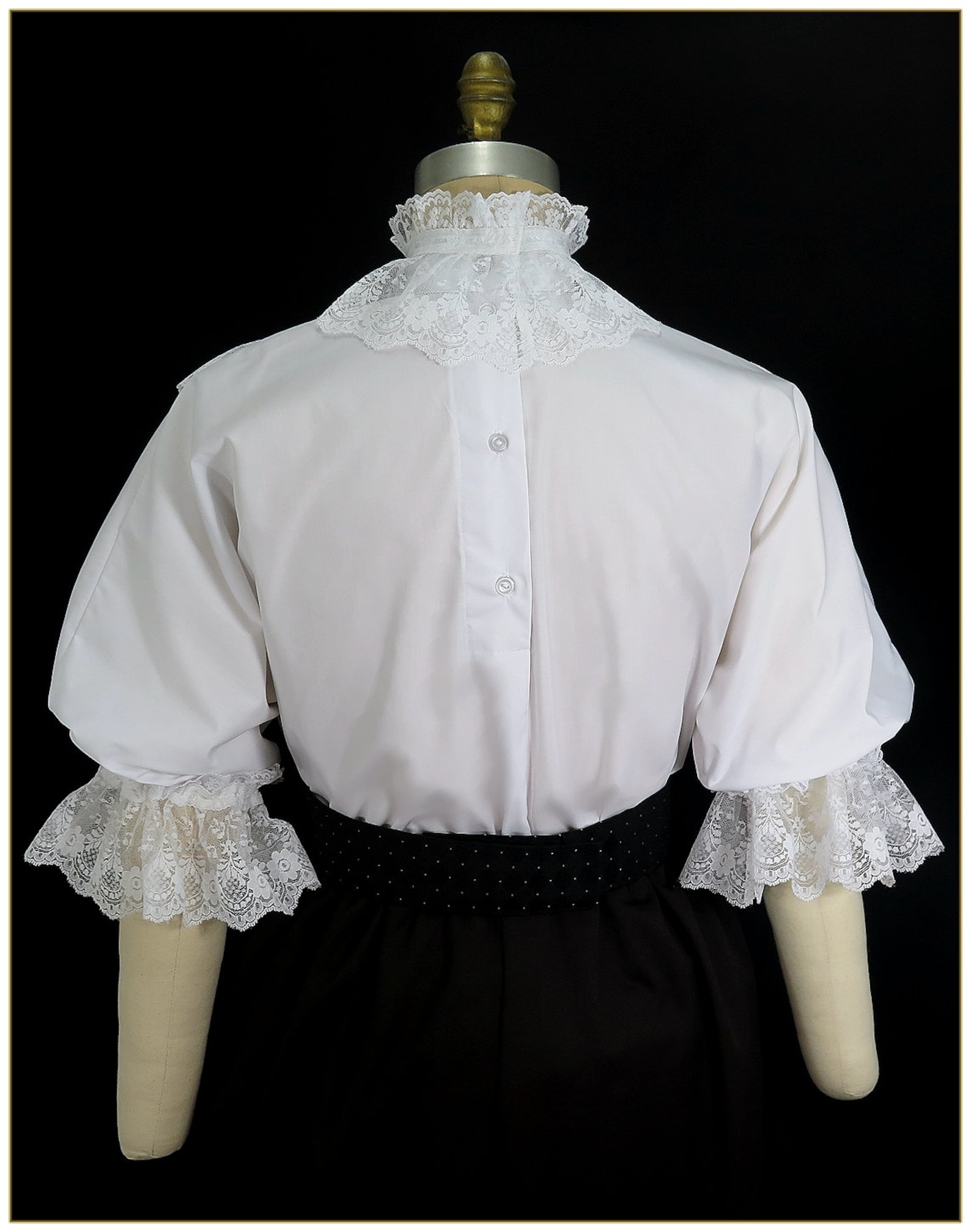 Victorian Ruffle Lace & Ribbon Blouse - Etsy
