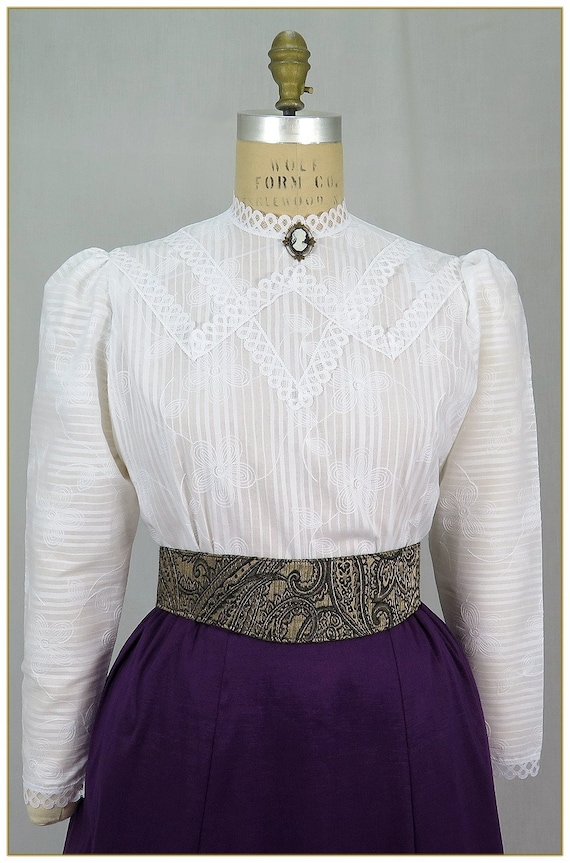1900s Edwardian Style Blouses, Tops & Sweaters