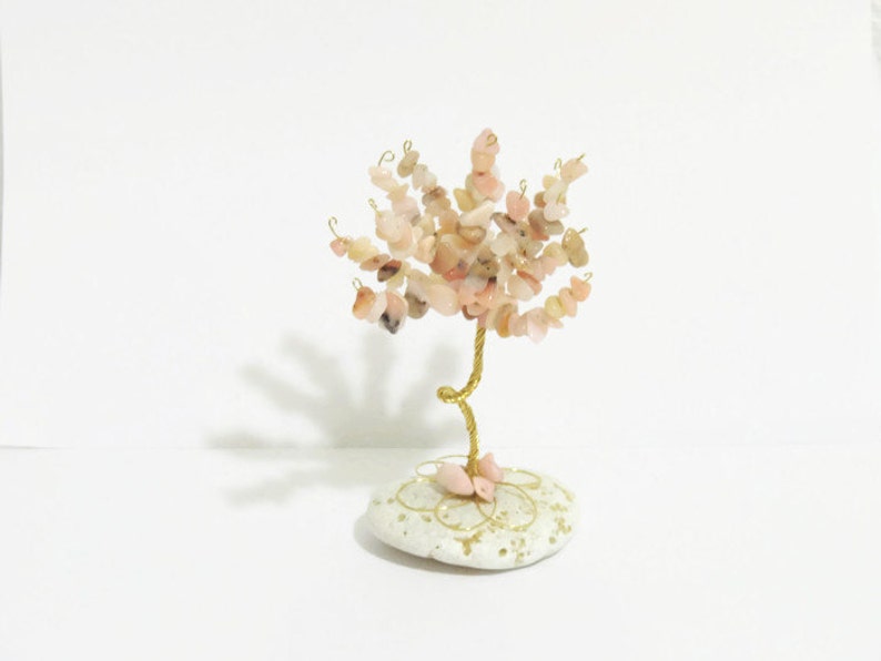 Pink Opal Birthstone Wire Tree Bonsai Tree Libra Wire | Etsy