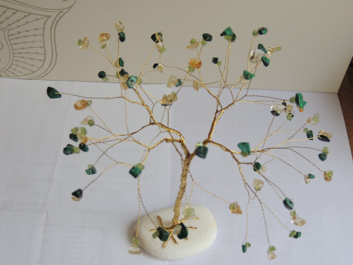 Wire tree Suncatcher Suncatcher gemstone tree sculpture | Etsy