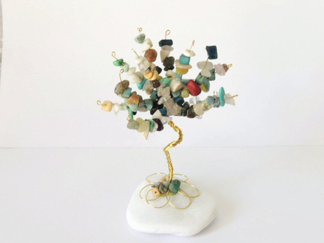 Multi Color Gemstone Tree, Rainbow Wire Tree, Healing Crystals, Tree of ...