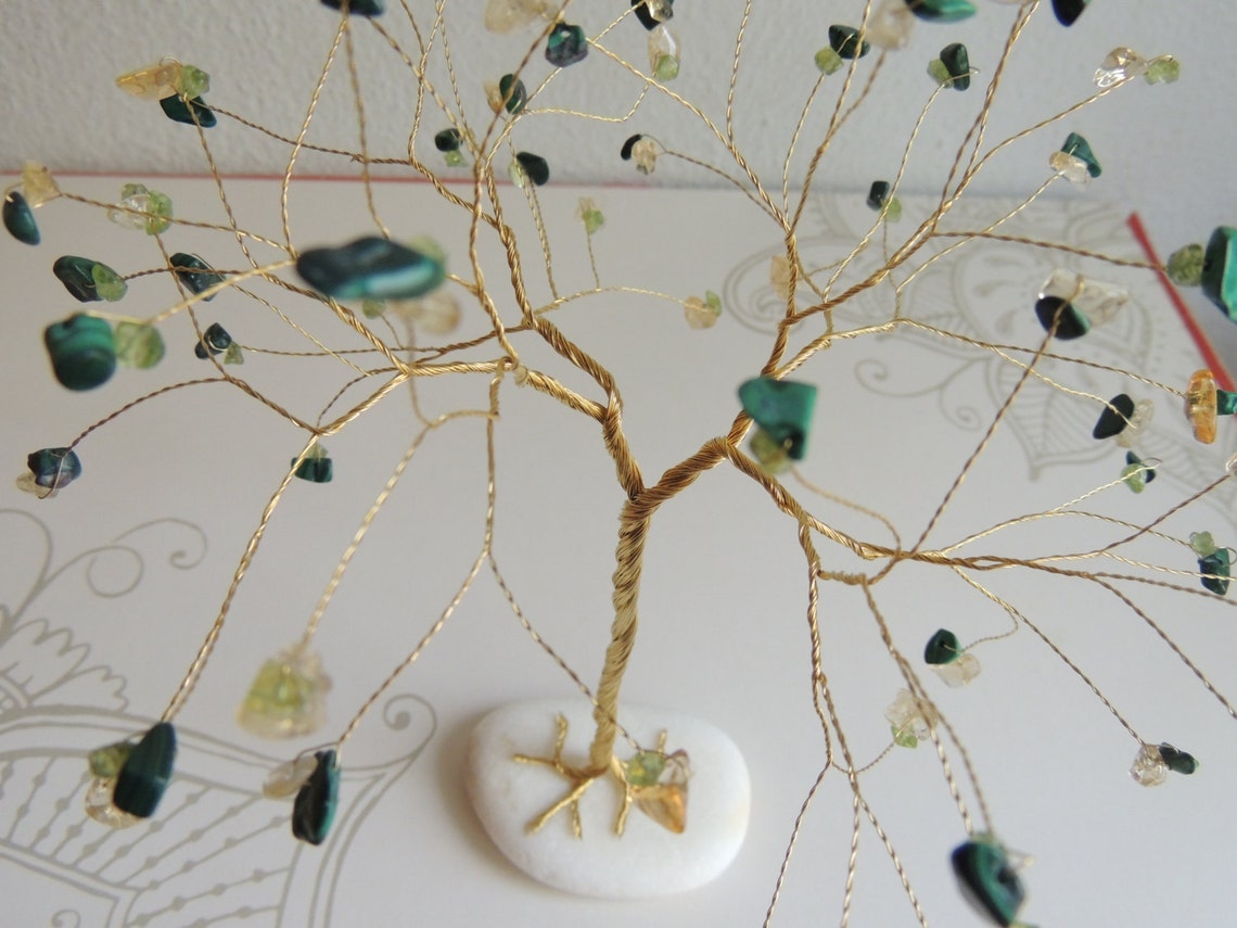 Wire tree Suncatcher Suncatcher gemstone tree sculpture | Etsy